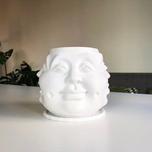 3D Printed Four Faces Buddha Planter: Yoga Meditation Decor - Etsy