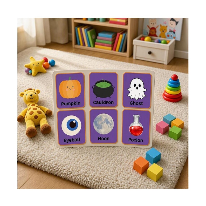 18 Halloween Kids Toddlers Flashcards Printable Autism - Etsy