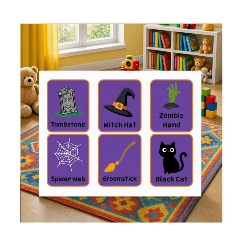 18 Halloween Kids Toddlers Flashcards Printable Autism - Etsy