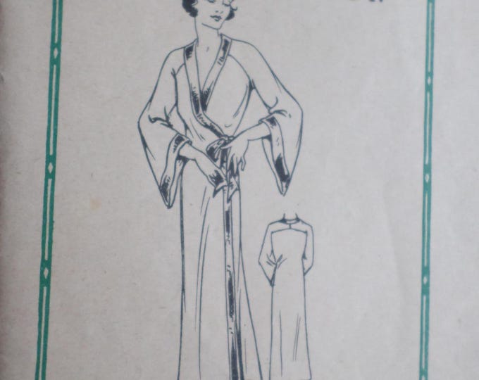 Vintage Peerless 1920's/30's Sewing Pattern G34 Ladies Dressing Gown 32 ...