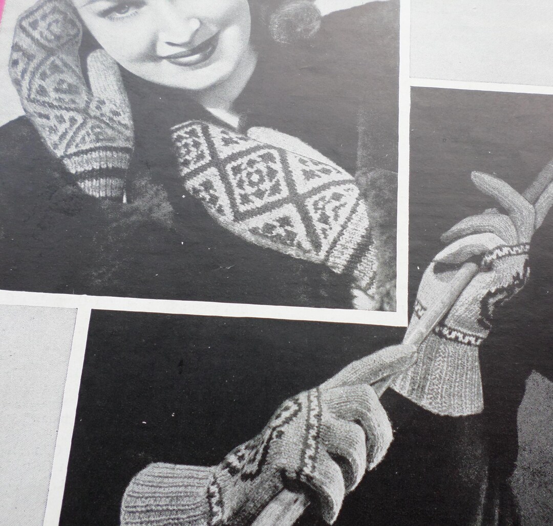 Vintage 1940's Bestway Knitting Pattern 1809 Ladies Multicoloured ...