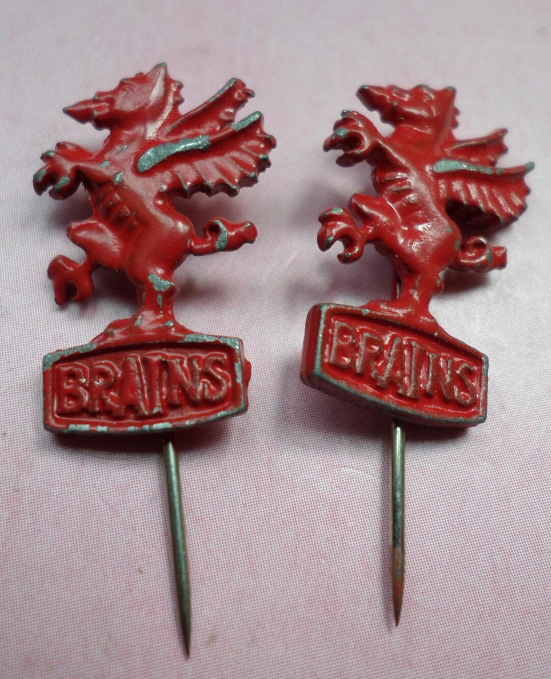 Vintage Red Welsh Dragon Metal Stick Pins (set of 2) - Etsy