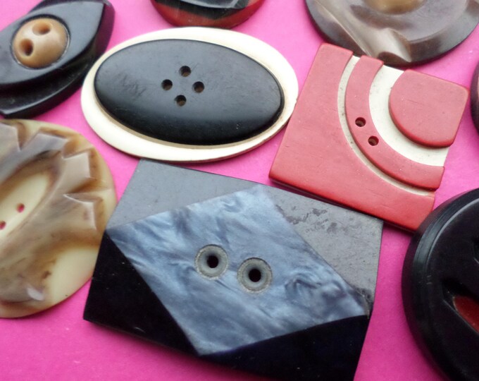 Job Lot of Deco Casein Plastic Layered Buttons - Various Shapes Sizes and Colours - Etsy