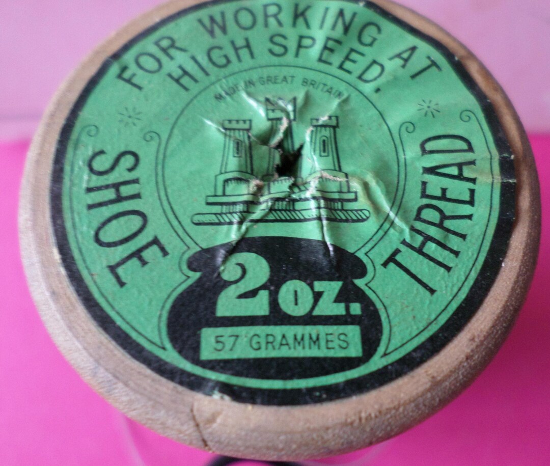 Vintage Ermen & Roby Wooden Bobbin: Grey Shoe Thread, Manchester ...