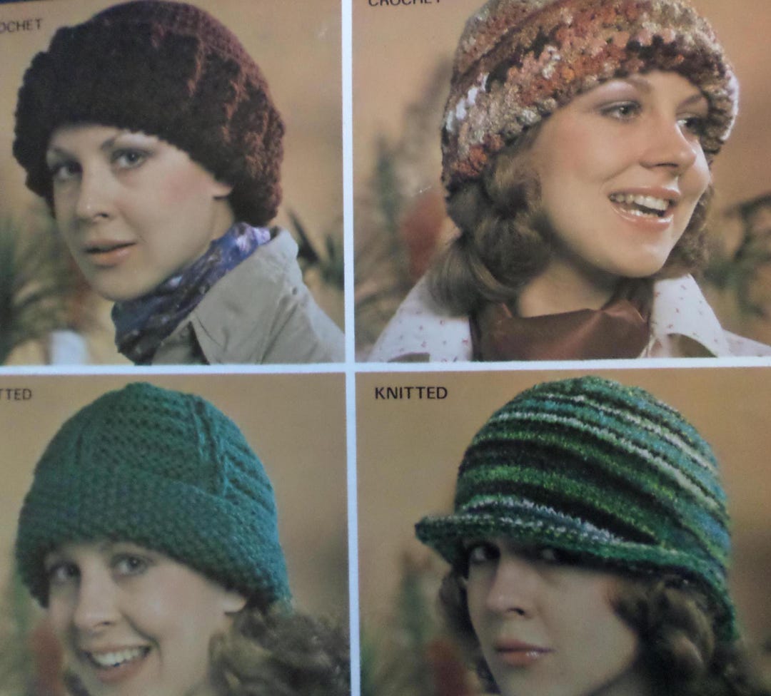 Vintage Lister Knitting Crochet Pattern Kc649 Ladies Hats Chunky Poodle ...