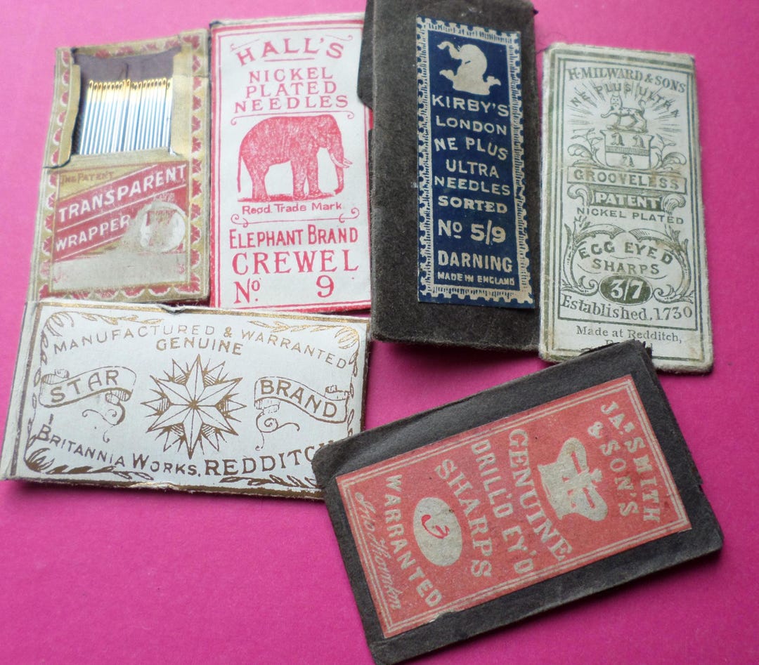 Several Packets of Antique Vintage Sewing Needles From Various Makers ...