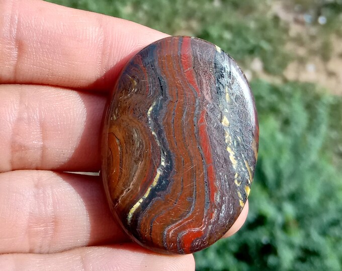 NATURAL IRON TIGER Gemstone 64ct High Quality Iron Tiger Cabochon Oval ...