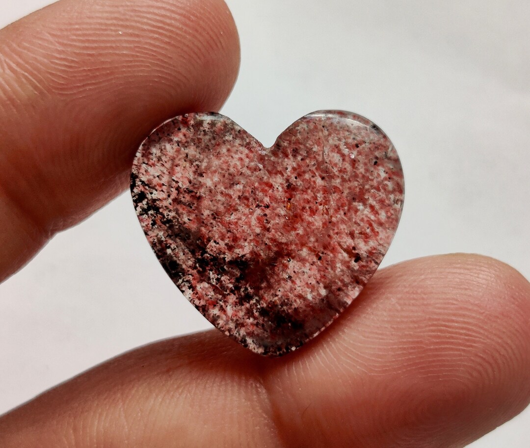 STRAWBERRY QUARTZ GEMSTONE Heart Shape 18ct Good Quality Natural ...