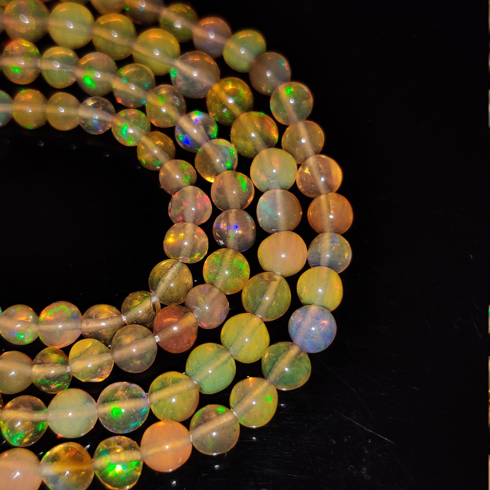 NATURAL ETHIOPIAN OPAL Beaded Necklace 46ct High Quality | Etsy