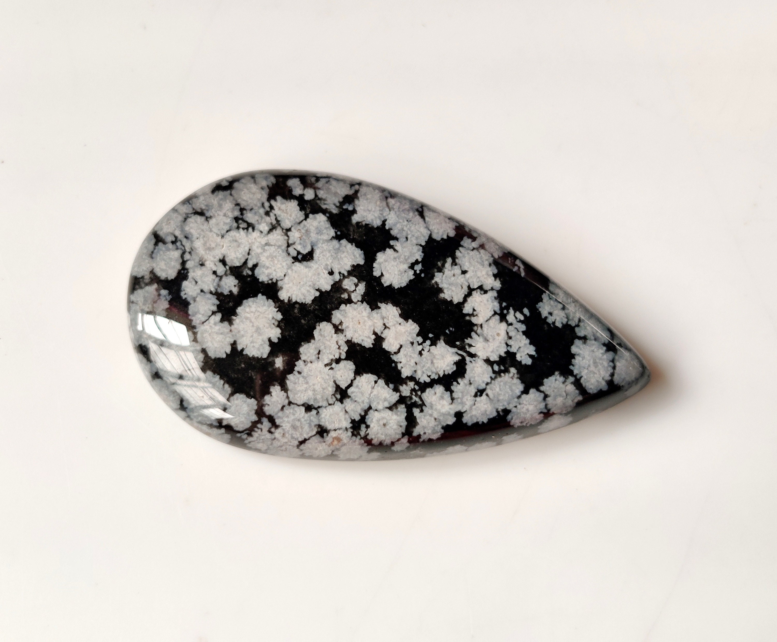 NATURAL SNOW FLAKE Obsidian Gemstone 43ct Best Quality Snow - Etsy