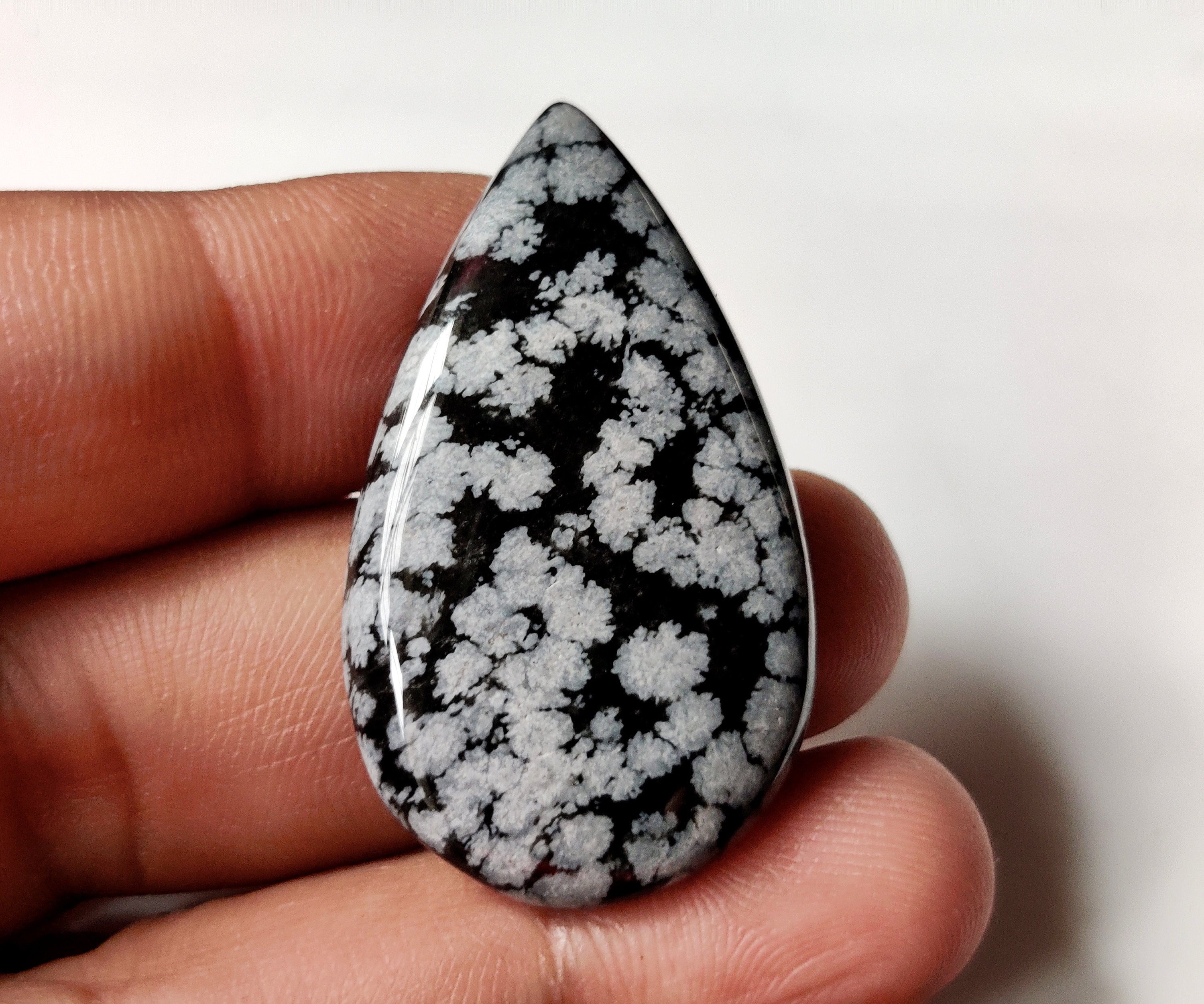 NATURAL SNOW FLAKE Obsidian Gemstone 43ct Best Quality Snow - Etsy
