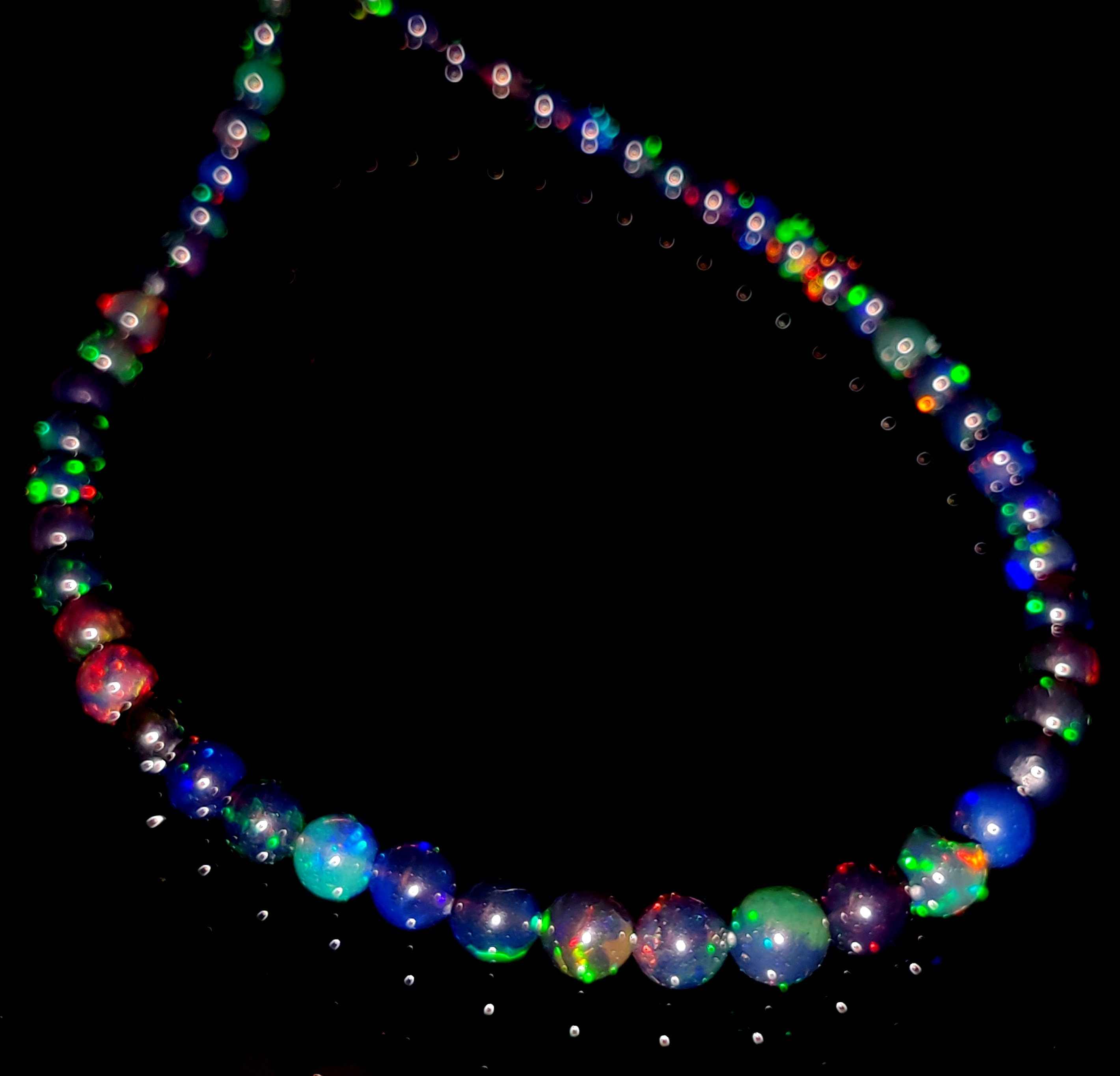 OPAL BEADED NECKLACE 39.15Ct Top Quality Natural Black | Etsy