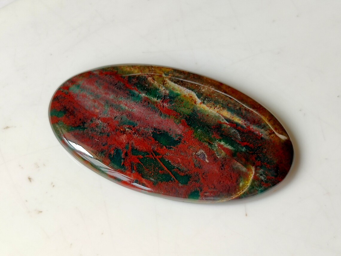 BLUTSTEIN CABOCHON EDELSTEIN 82CT Hochwertiger natürlicher | Etsy