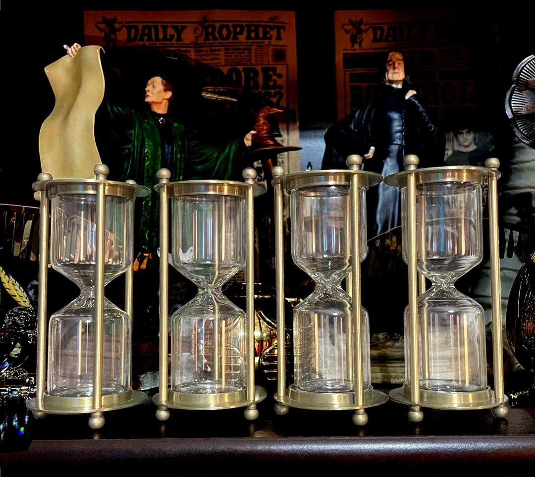 Empty Hourglass Bottle Container Metal Three Column Sandglass Creative ...