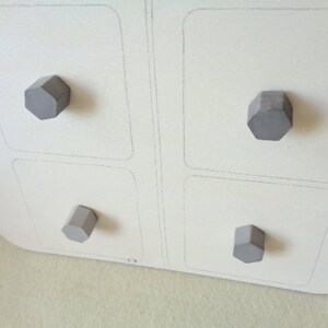 Hexagon Knobs, Set of 2, Concrete Knobs, Colored With Natural Pigments, Concrete Button Knob ...
