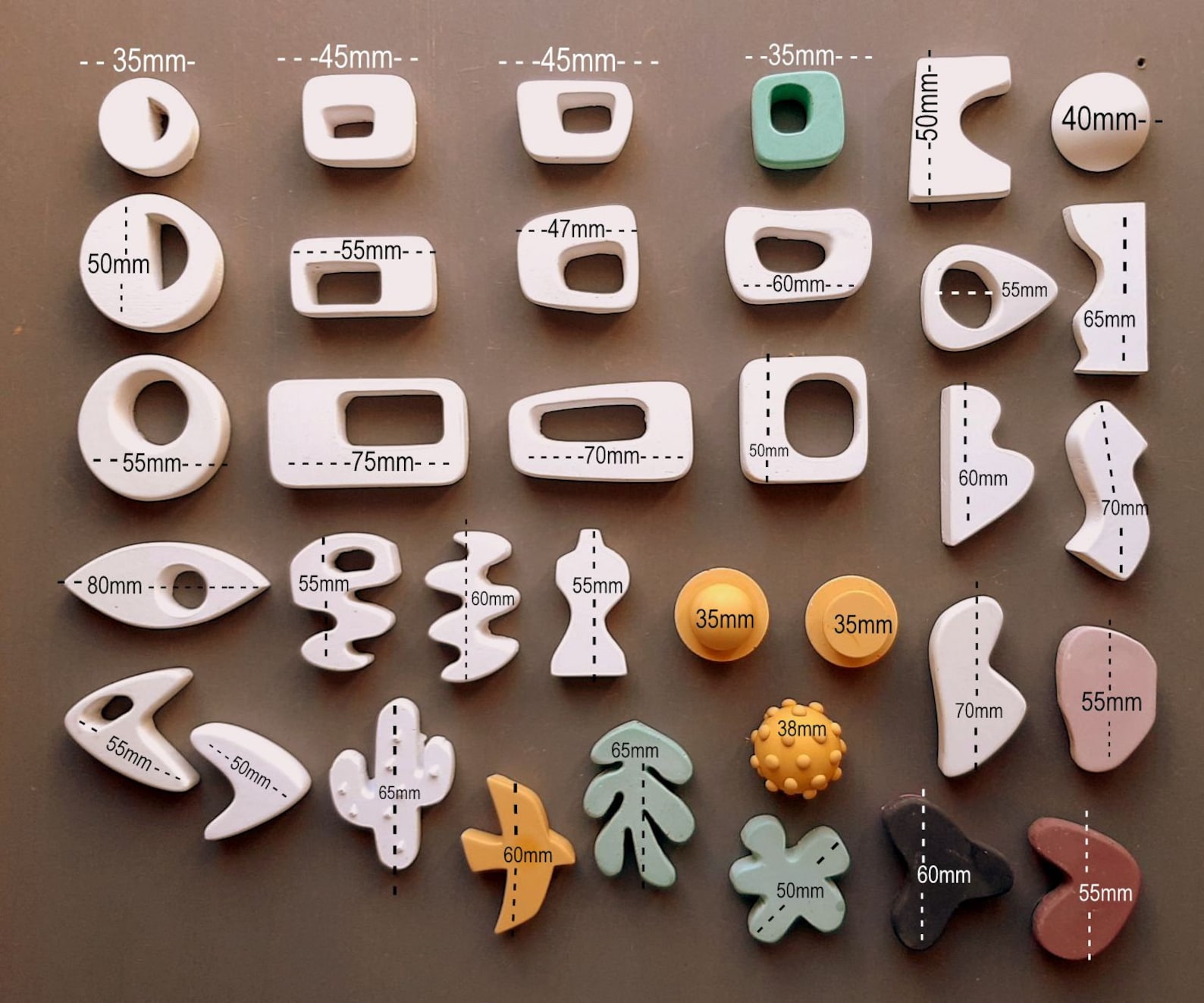 Mid Century Modern Cabinet Knob: Neon Matisse Shapes, Handmade, US ...