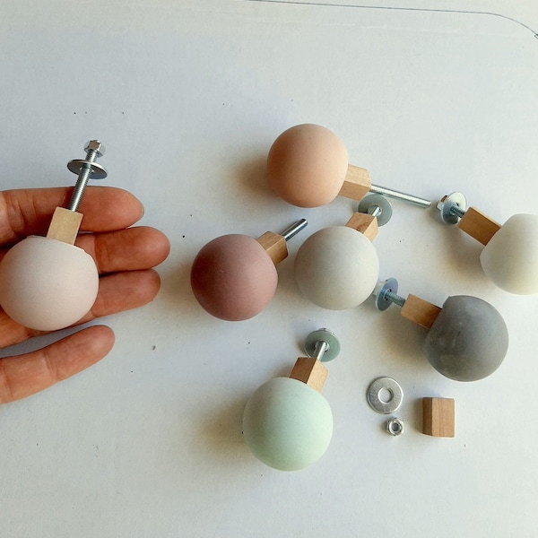 Concrete Knobs - Etsy