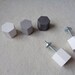 Hexagon Knobs, Set of 2, Concrete Knobs, Colored With Natural Pigments, Concrete Button Knob ...