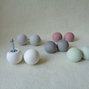 Ball Knobs, Set of 2, Industrial Knobs, Concrete Door Handle, Concrete Knob Drawer Pul, Concrete ...