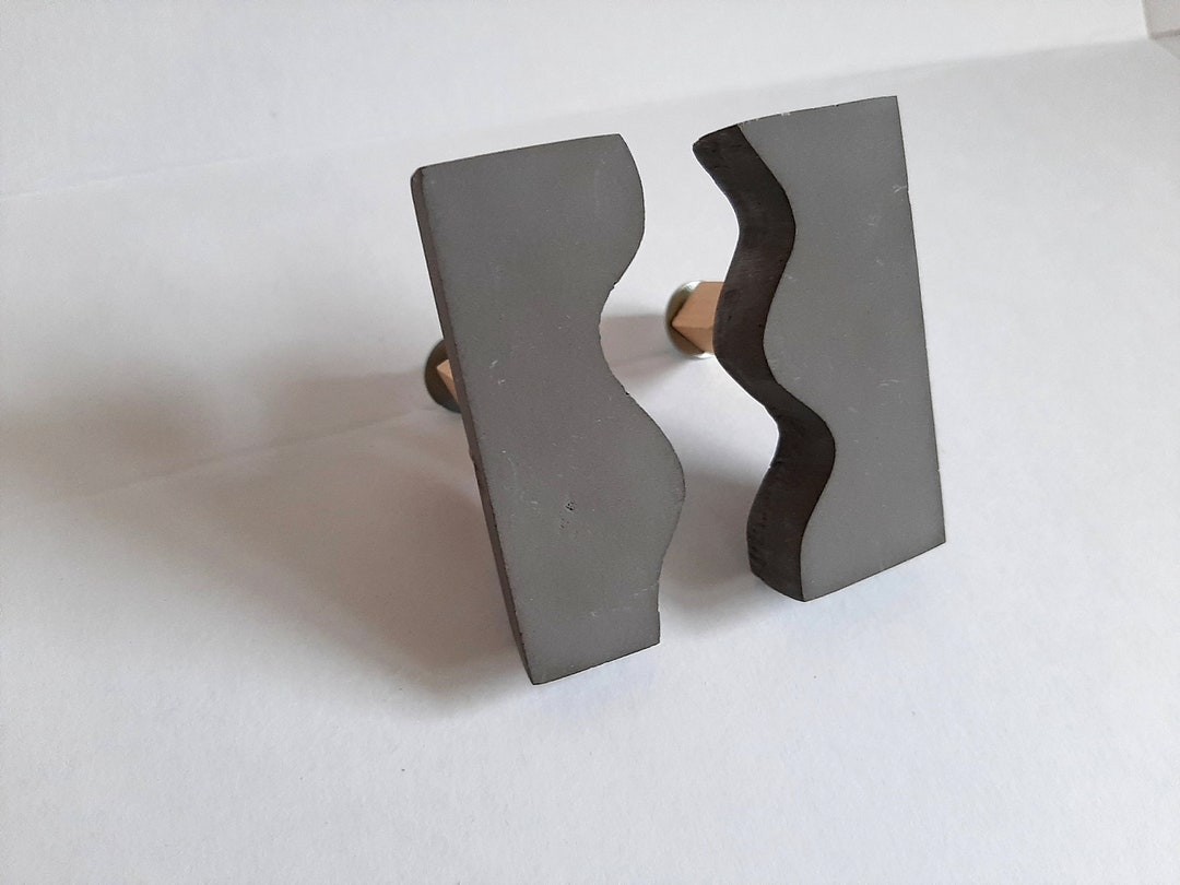 Concrete Art Knobs: Natural Pigment Drawer Pulls, Set of 2 - Etsy
