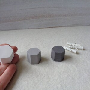 Hexagon Knobs, Set of 2, Concrete Knobs, Colored With Natural Pigments, Concrete Button Knob ...