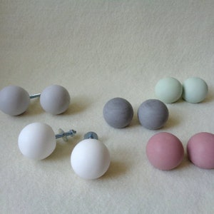 Ball Knobs, Set of 2, Industrial Knobs, Concrete Door Handle, Concrete Knob Drawer Pul, Concrete ...