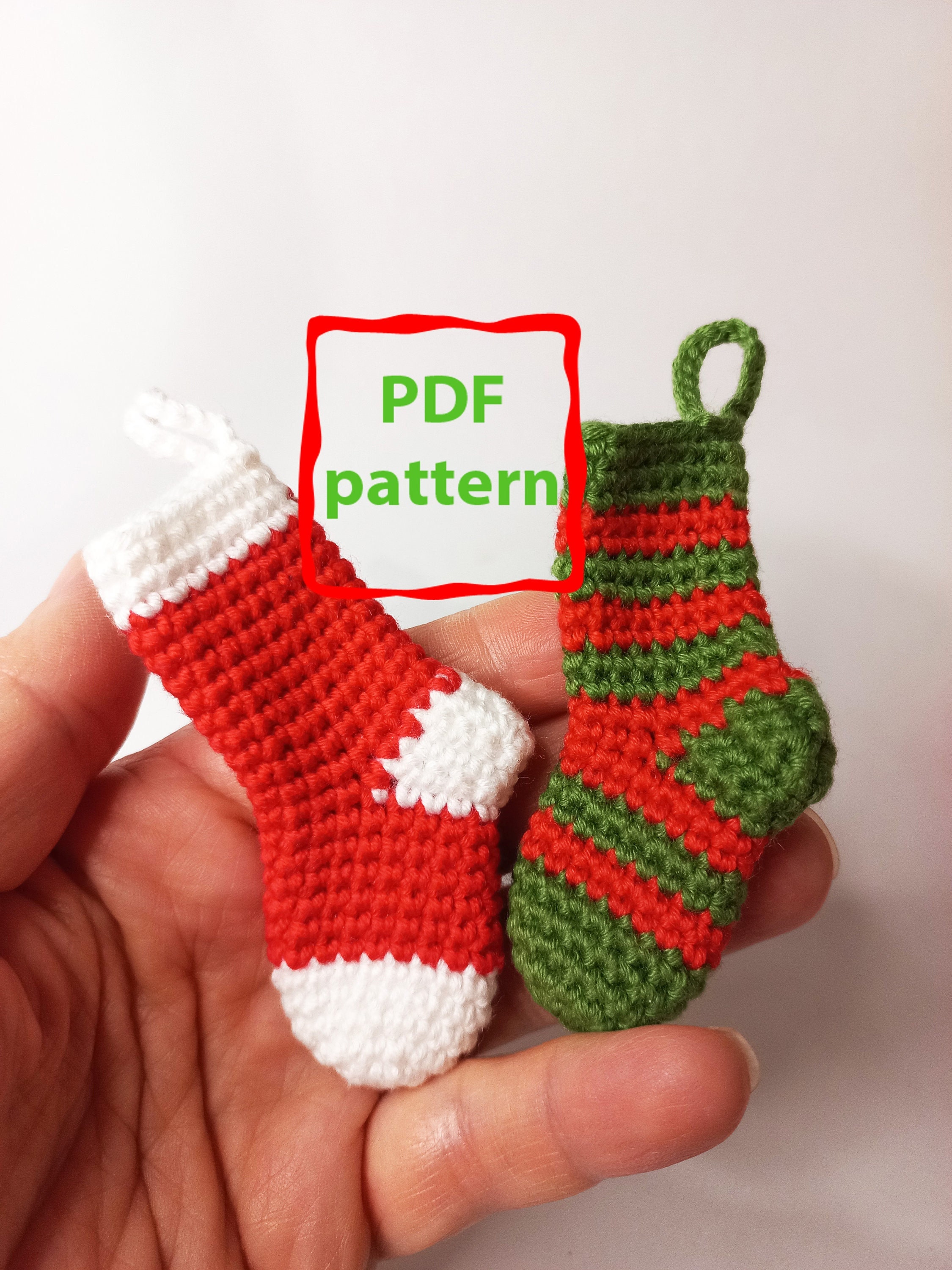 Crochet Christmas Sock, Mini Christmas Crochet Patterns, Christmas Tree ...