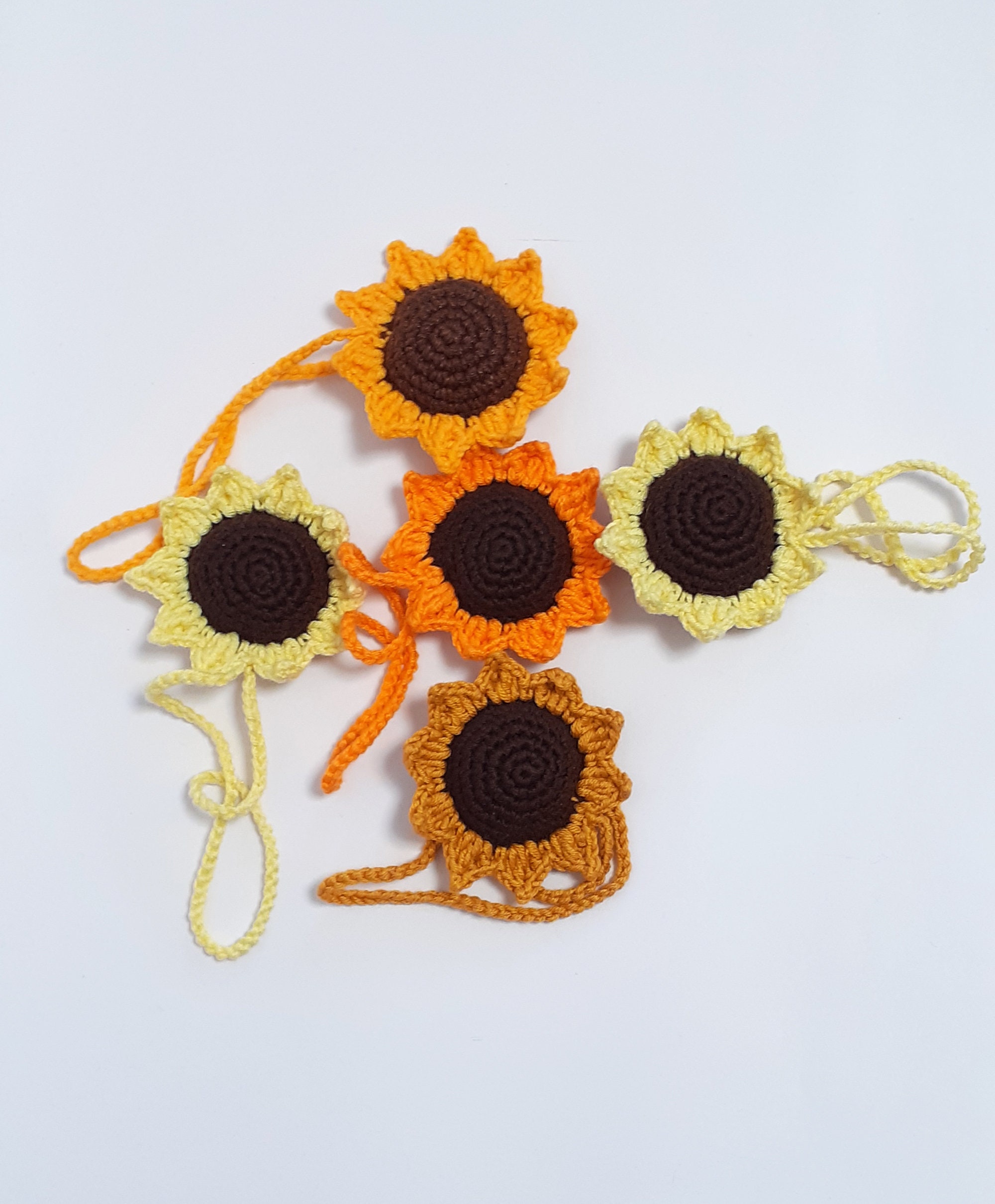 Crochet Sunflower Car Hanging Crochet Car Accessories Crochet Gift for ...