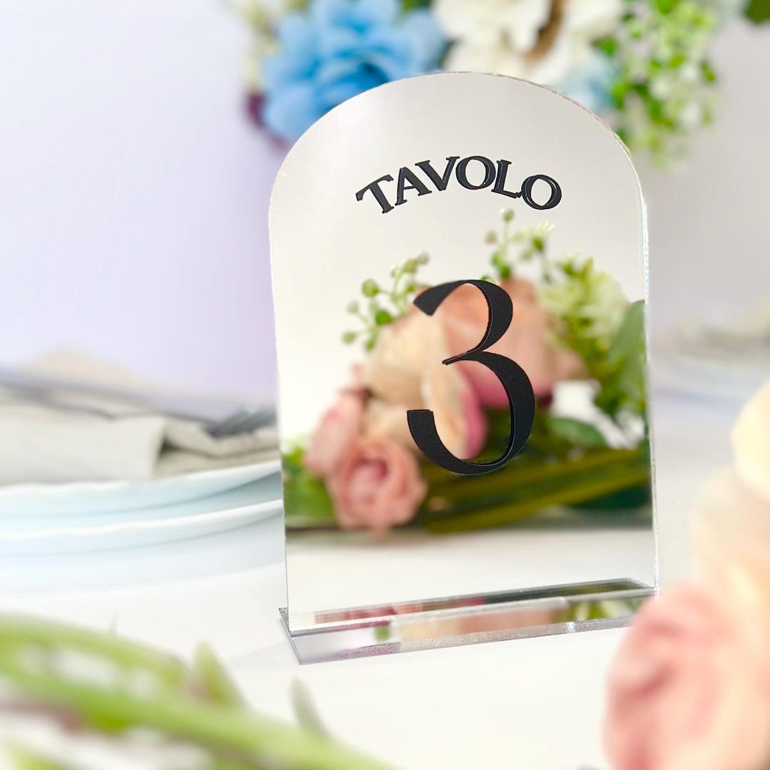 Table Marker for Weddings or Other Events, Mirrored Plexiglass ...