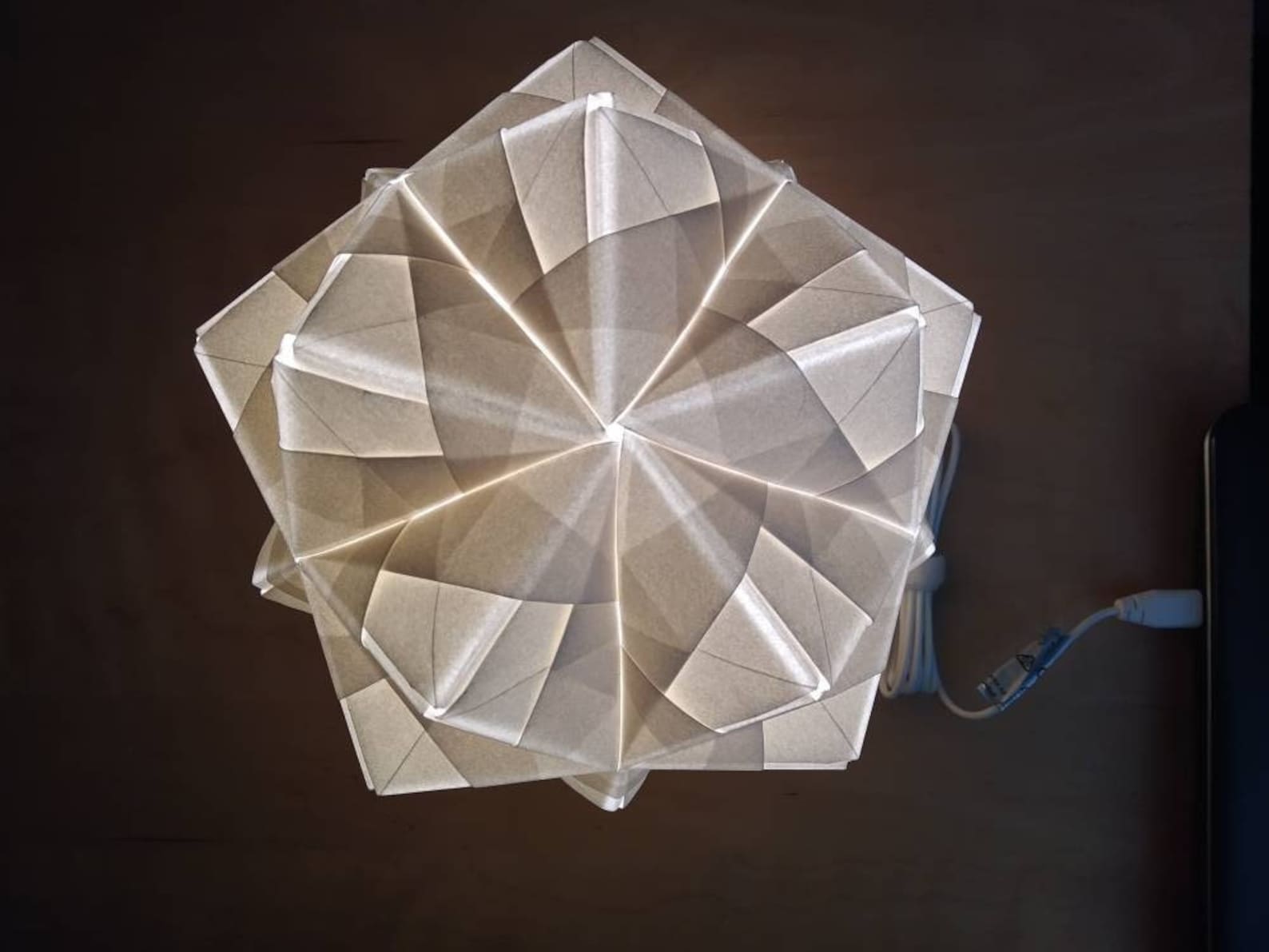 Origami Lamp, Japanese Lamp, Handmade Paper Lamp, Paper Table Lamp ...