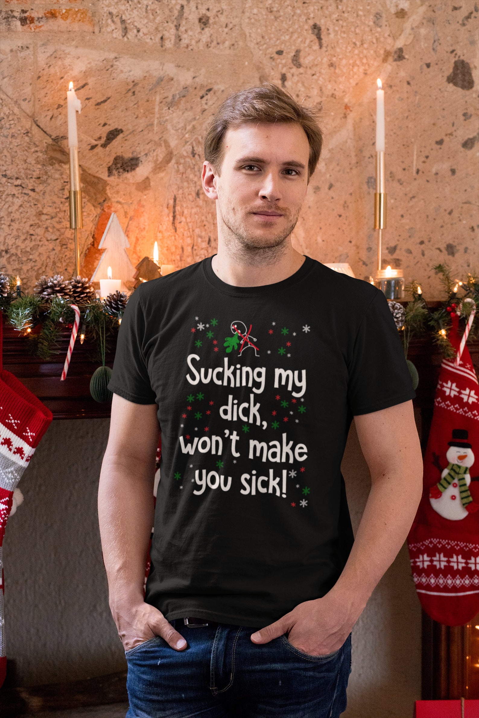 Sucking My Dick Wont Make You Sick Ugly Christmas Jumper Crew Neck