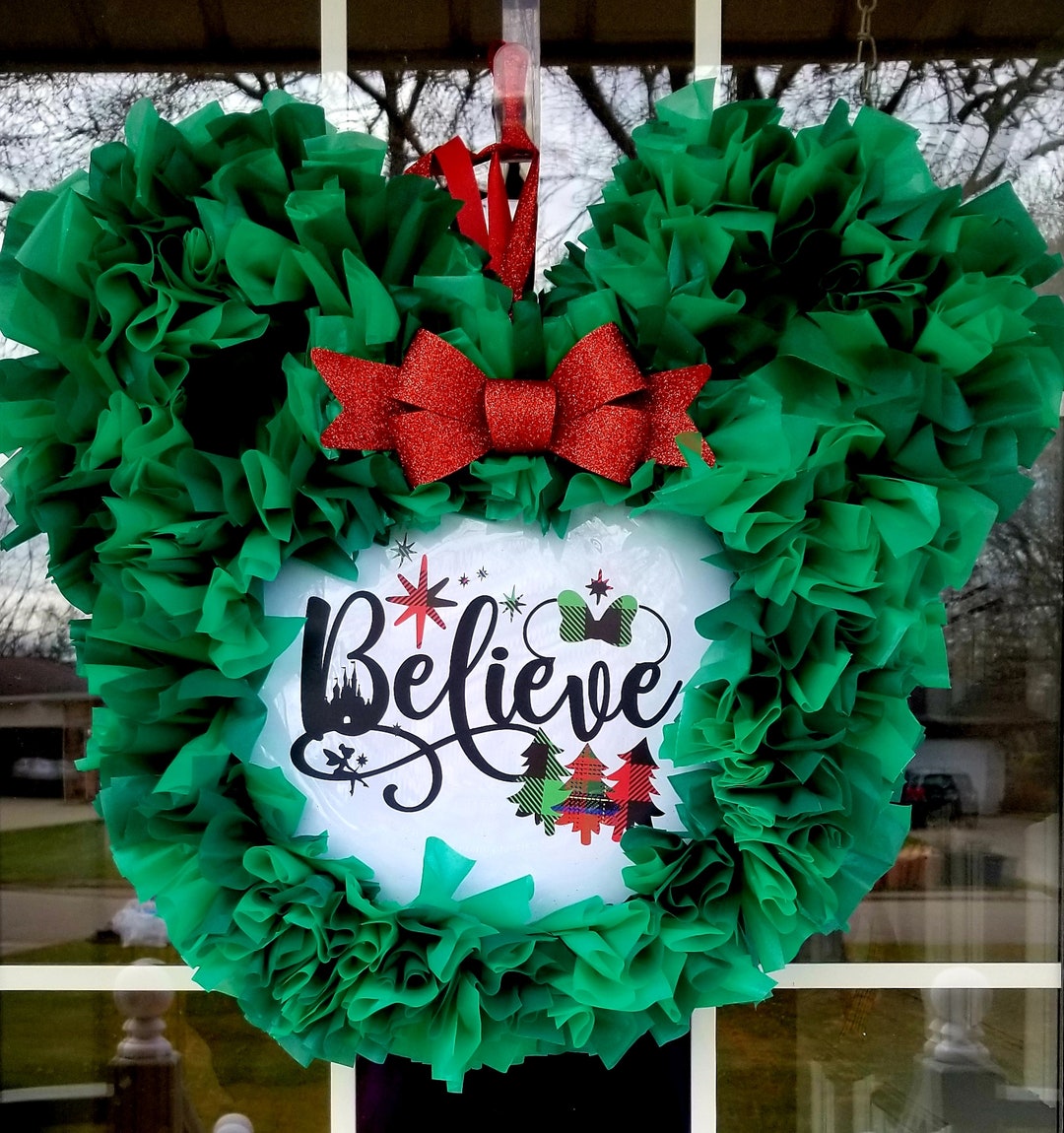 Christmas Wreath-disney Wreath-mickey Mouse-mickey Wreath-minnie Mouse ...