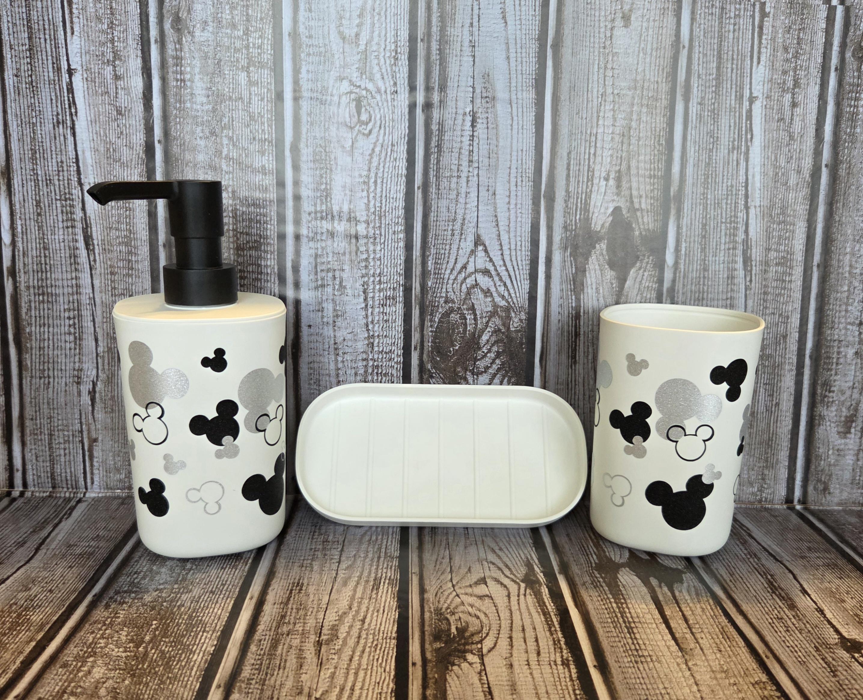 Bathroom-soap Dispenser-wastebasket-toothbrush Holder-mickey Mouse ...