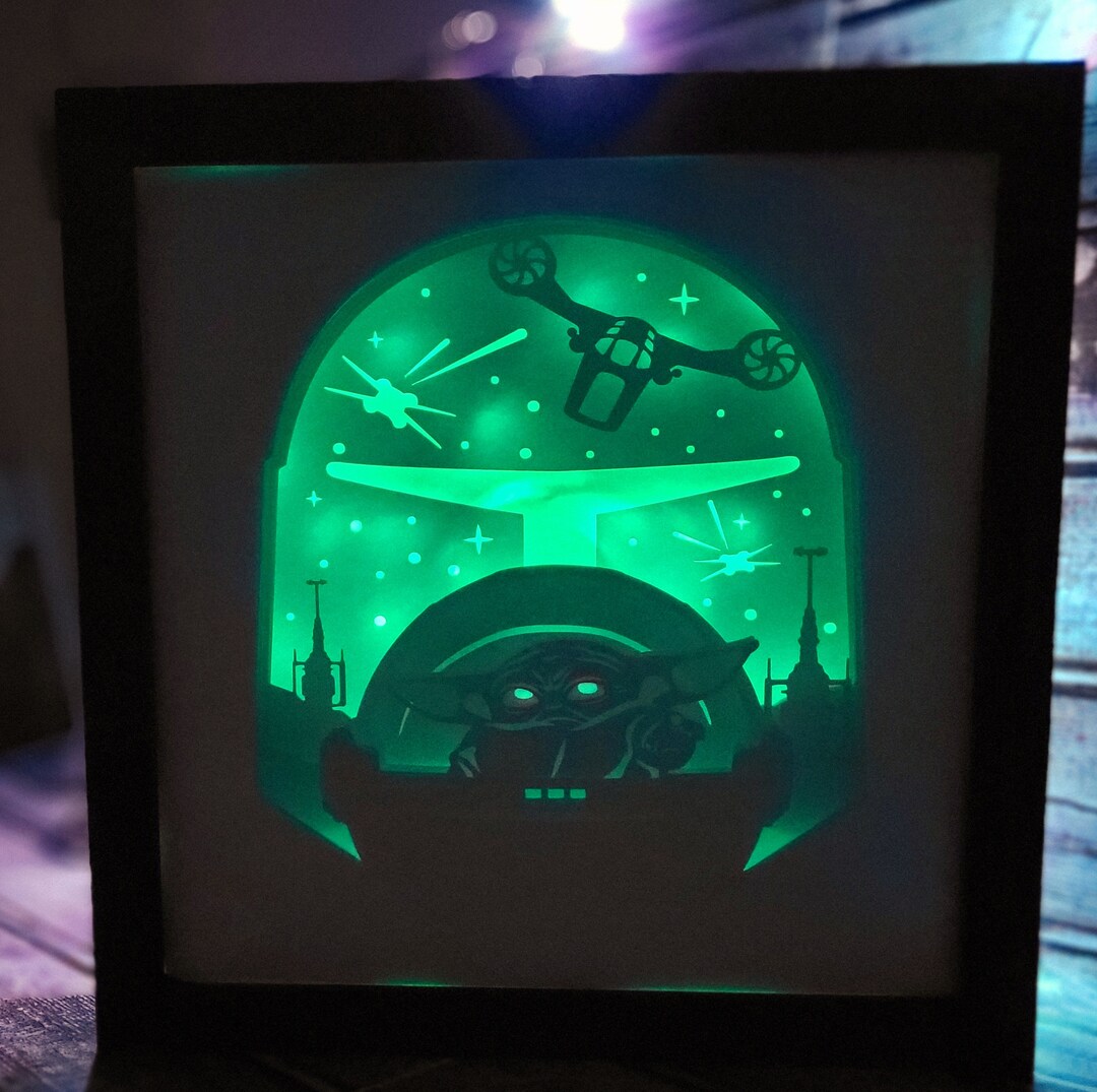 Shadow Box-disney Inspired-mandalorian-the Child-baby Yoda-3d Art-3d ...
