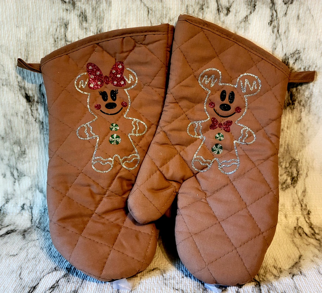 Oven Mitts Mickey Mouse-minnie Mouse-gingerbread-oven Glove-christmas ...