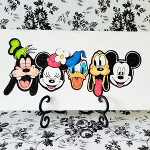 Canvas-art-disney Pals-water Color Picture-sign-goofy-minnie Mouse ...