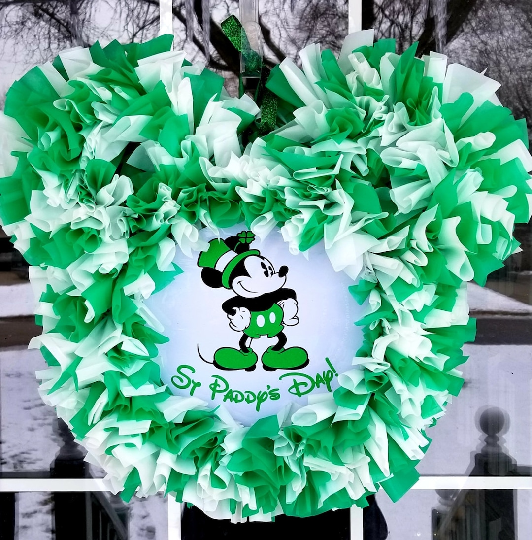 Wreath Mickey Mouse-mickey-mickey Mouse St Patrick-st Patrick Wreath ...