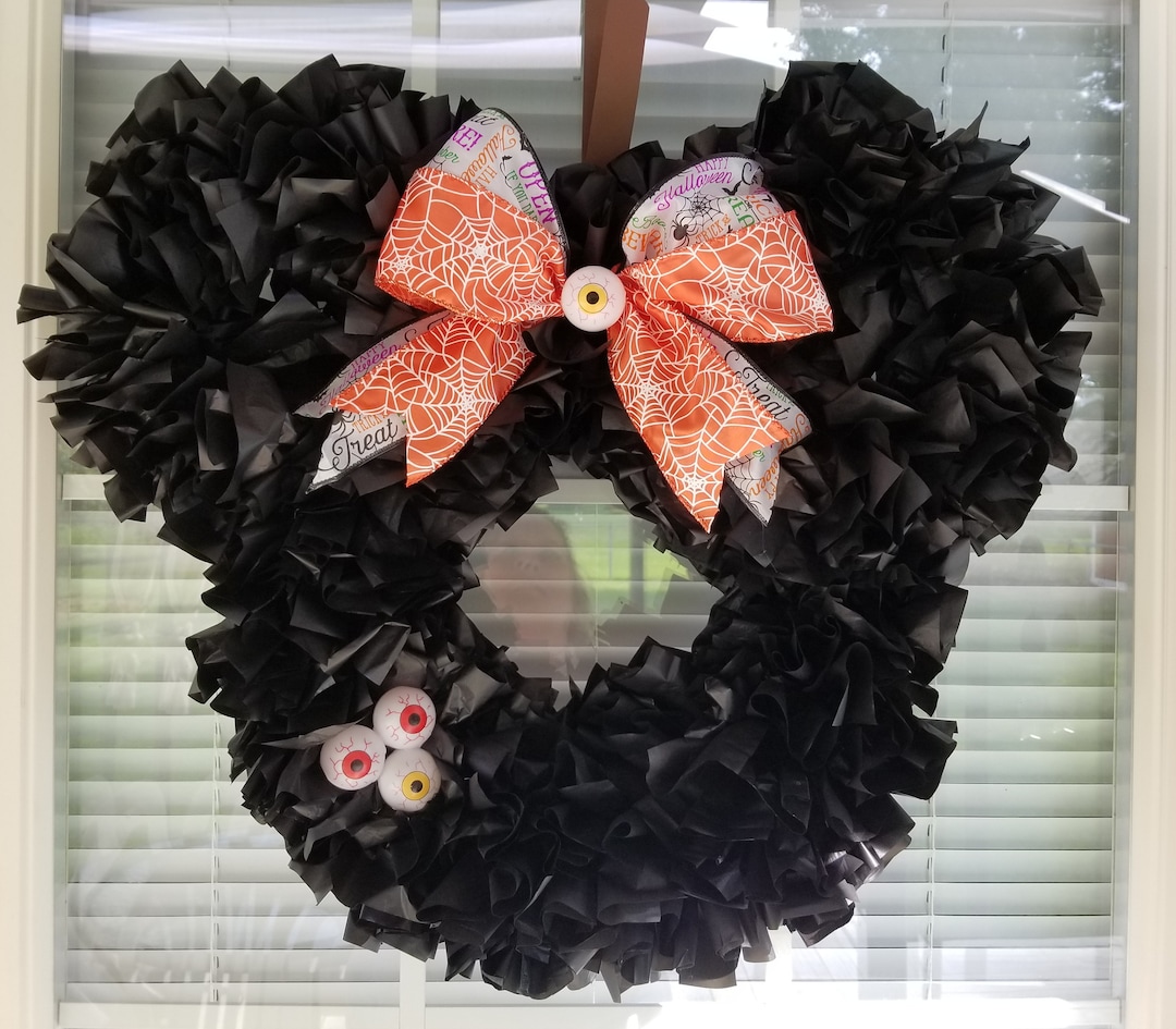 Wreath-halloween Wreath-mickey Mouse Wreath-disney Wreath Inspired ...
