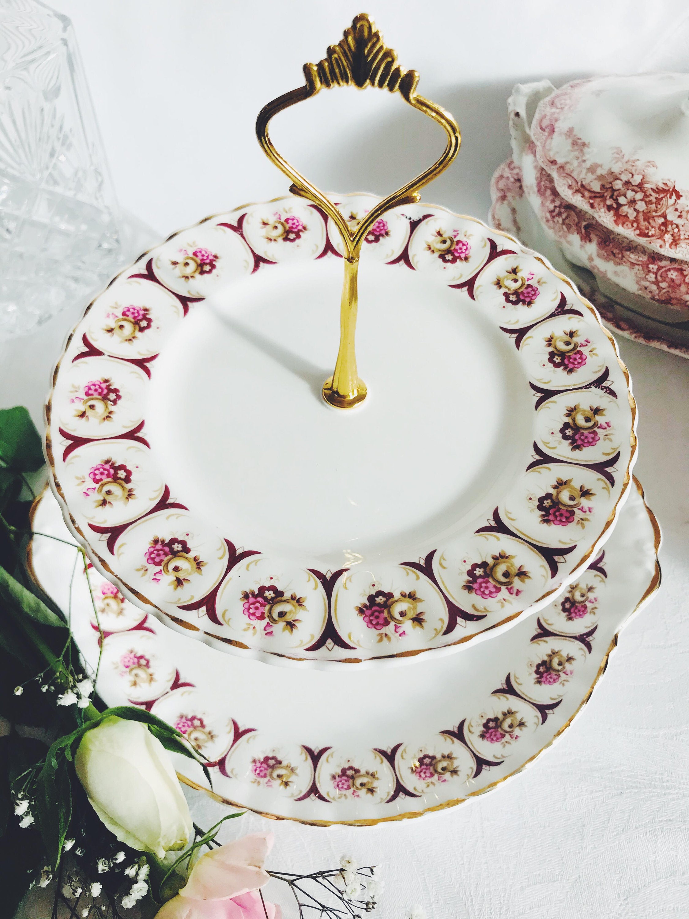 Vintage Cornet Handmade 2 Tier Cake Stand. - Etsy UK