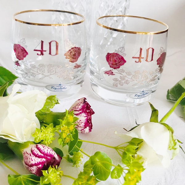 40th Anniversary Glasses - Etsy