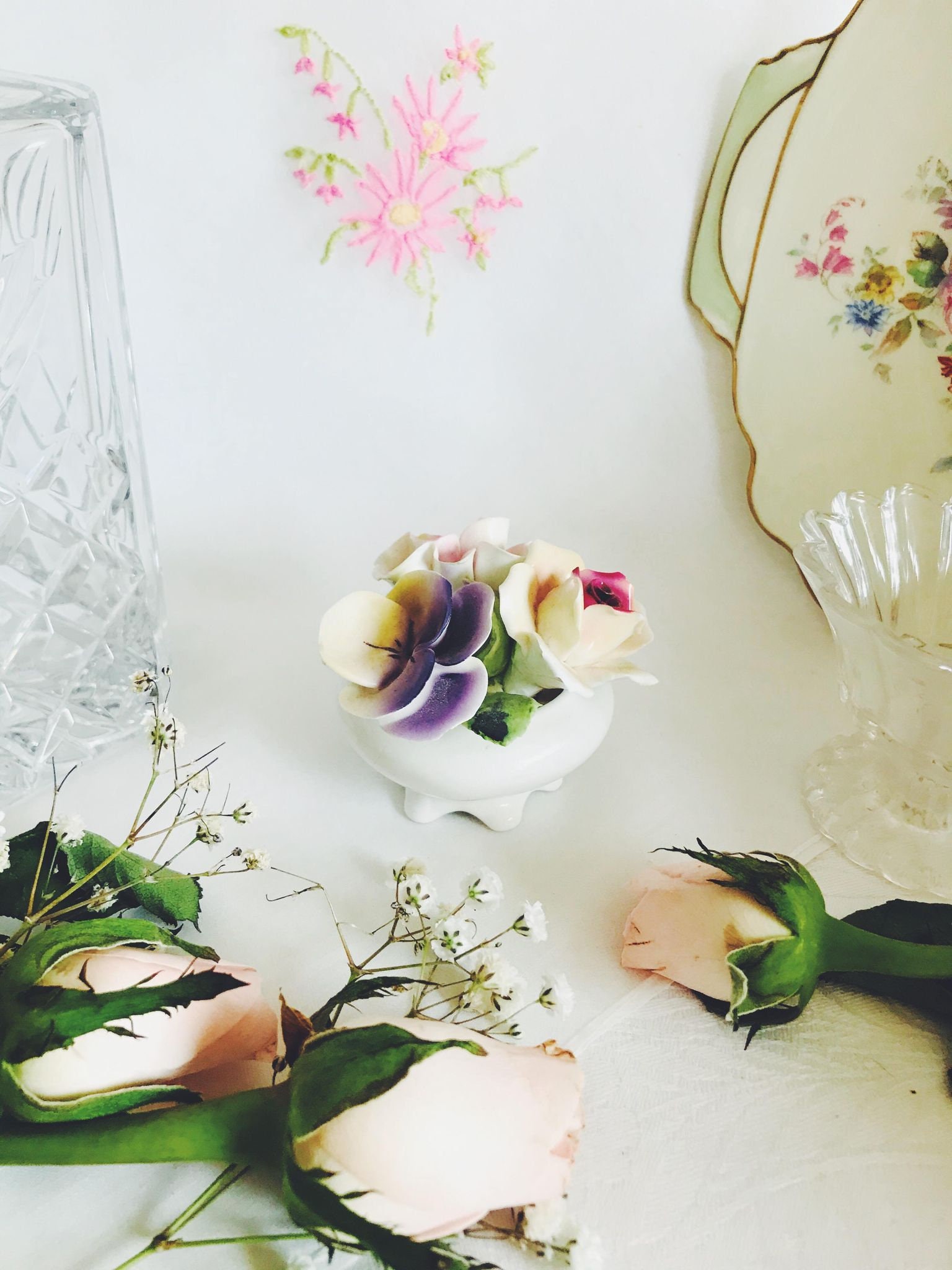 Vintage Hand Made Aristocrat Bone China Floral Posy Display. | Etsy