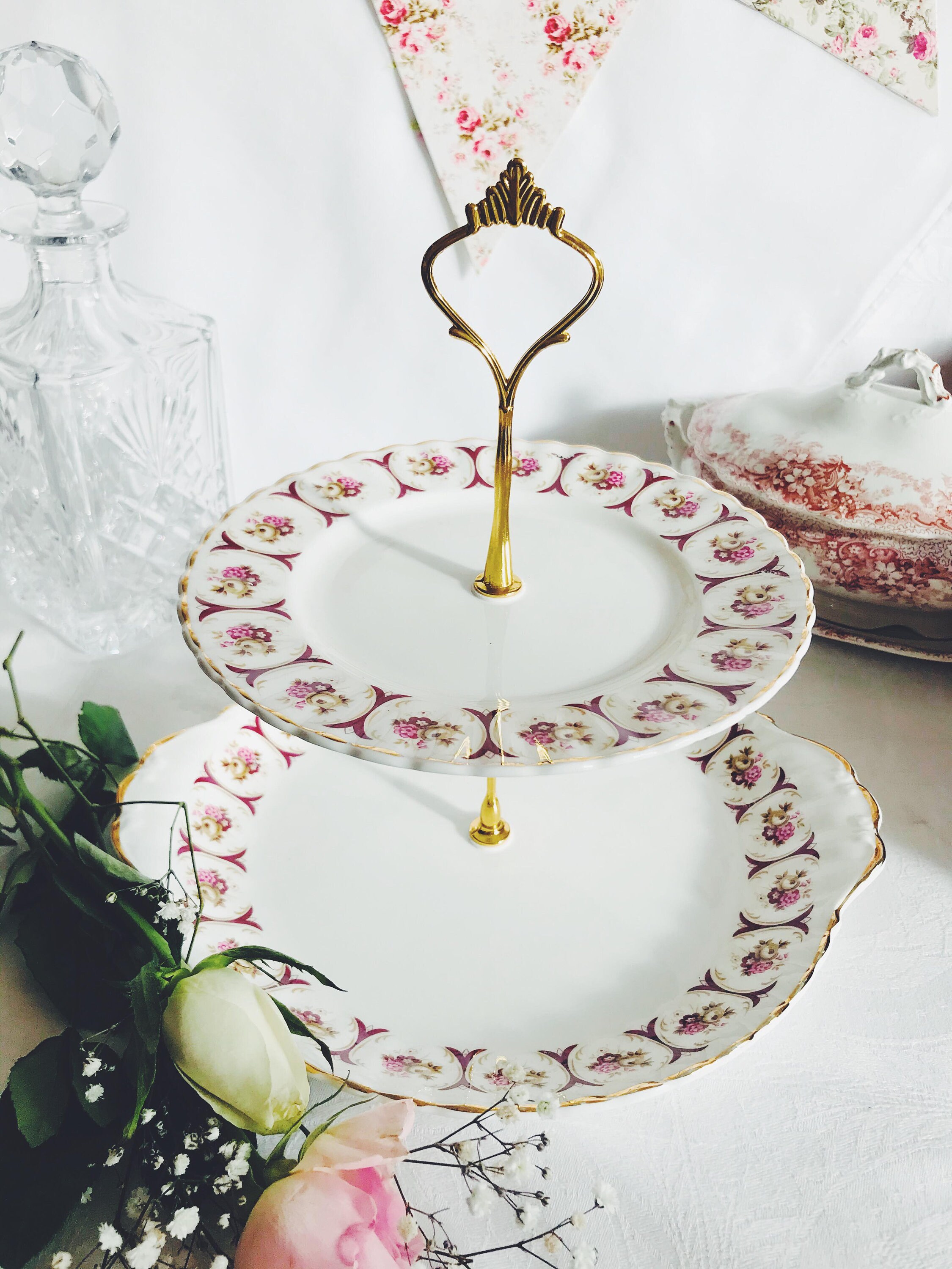 Vintage Cornet Handmade 2 Tier Cake Stand. - Etsy UK