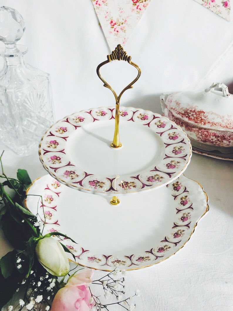 Vintage Cornet Handmade 2 Tier Cake Stand. - Etsy UK