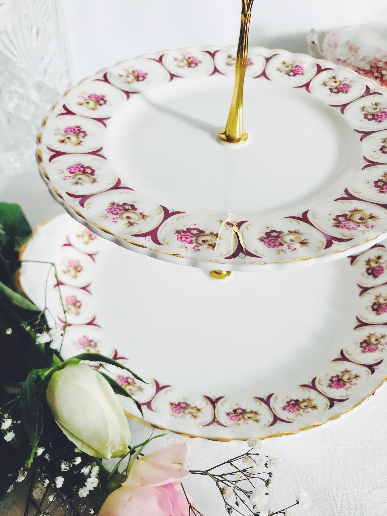 Vintage Cornet Handmade 2 Tier Cake Stand. | Etsy