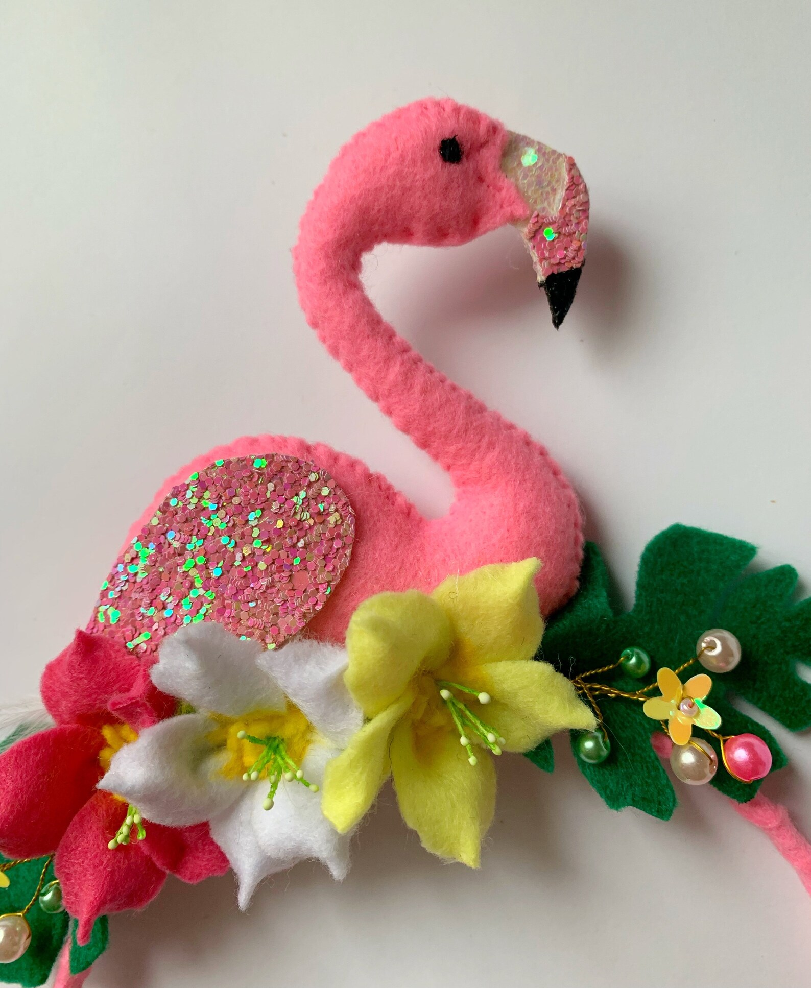 Pink Flamingo Headband, Tropical Flower Crown, Birthday Headpiece - Etsy