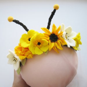 Bumble Bee Headband Bug Antennae Felted Bee Headband Bumble Bee Theme ...