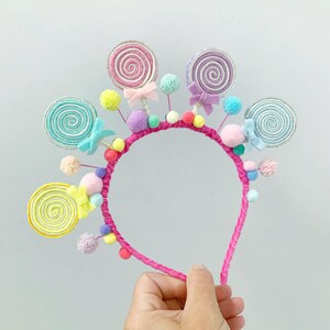 Pastel Lollipop Headband, Candyland Birthday Crown - Etsy