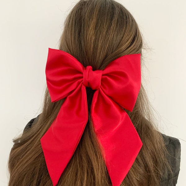 Red Hair Bow - Etsy