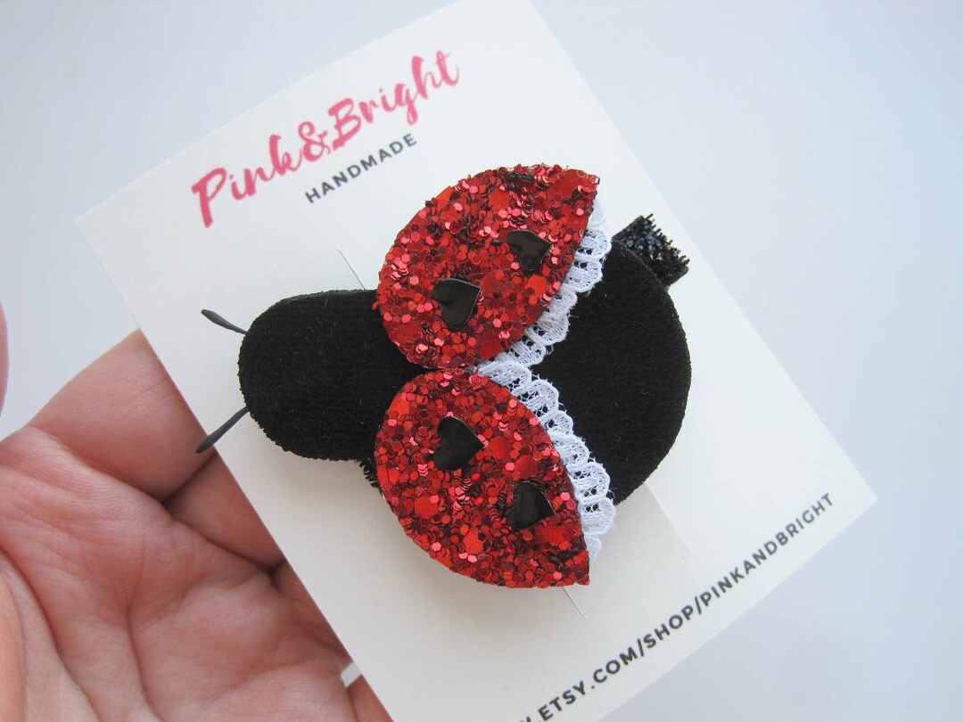 Glitter Ladybug Hair Clip, Felt Bug Barrette - Etsy