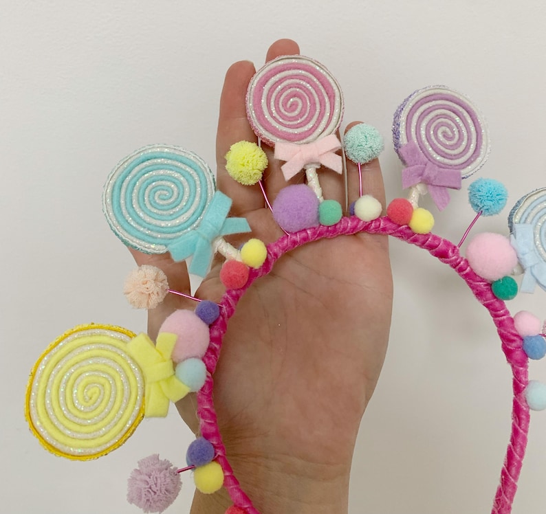 Pastel Lollipop Headband, Candyland Birthday Crown - Etsy